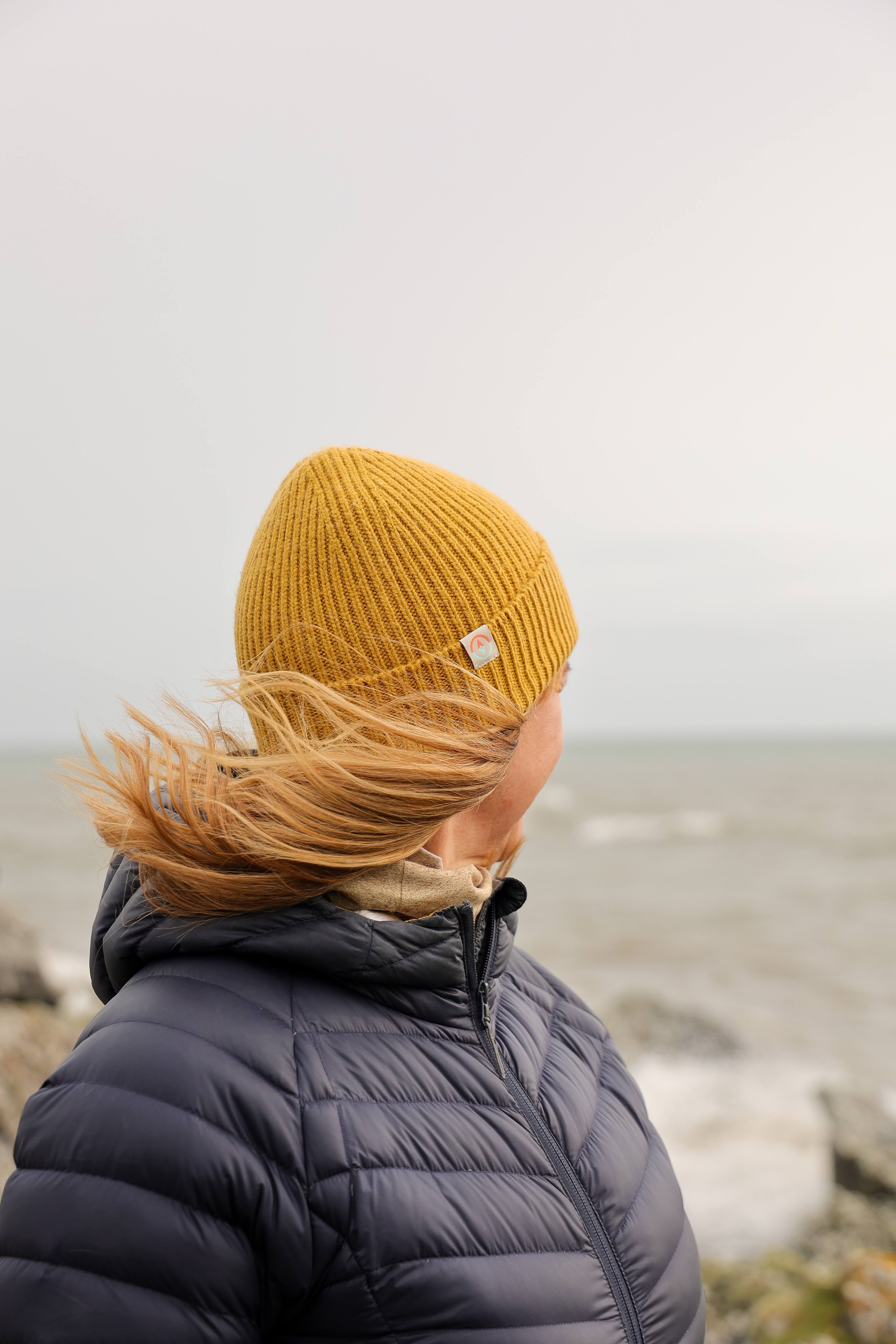 Malin Cashmere + Merino Mix Ribbed Beanie - Mustard – True North Life